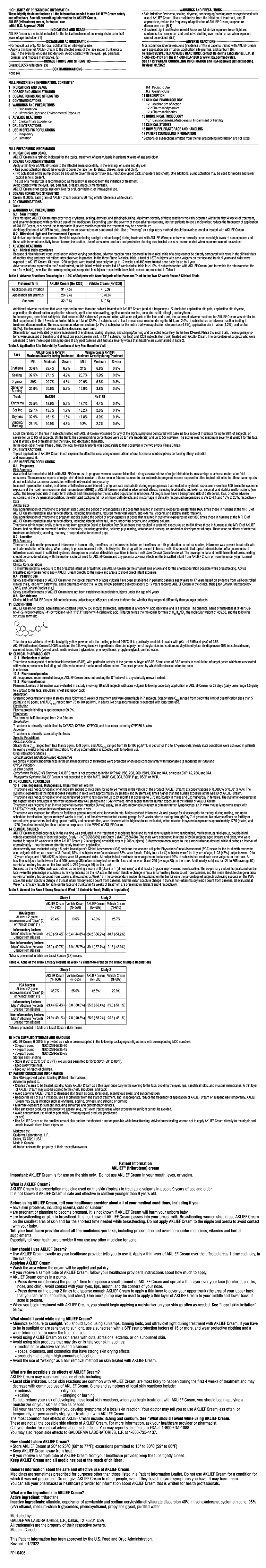 Prescribing Information | AKLIEF® (trifarotene) Cream